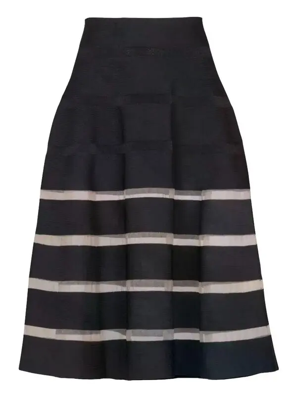 Balmain Striped Skirt - Black