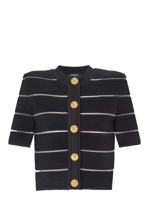 Balmain Short-sleeve Cardigan - Black