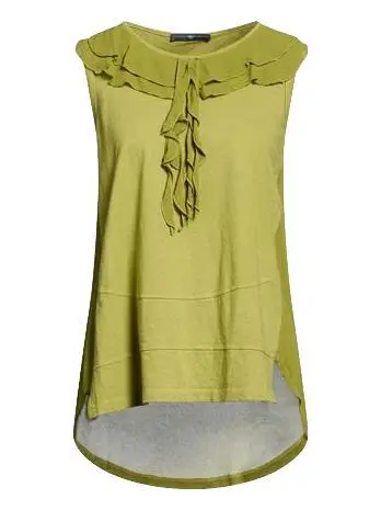 High Ruched Sleeveless Top - Green