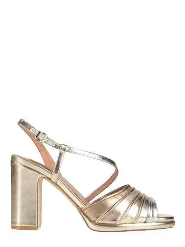 LUCIANO BARACHINI Metallic Leather Sandals - Gold