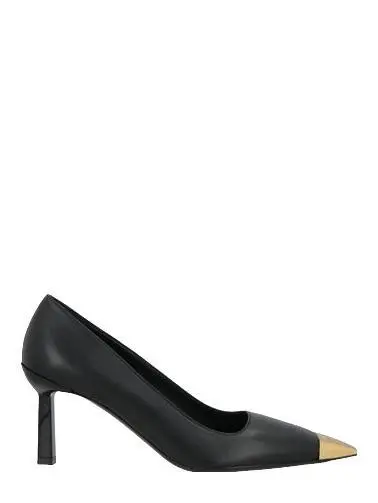 FERRAGAMO Leather Pumps With Geometric Heel - Black