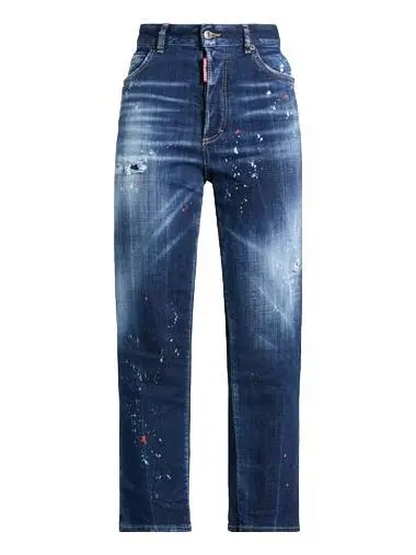 Dsquared2 Jeans In Cotton, Elastane, And Calfskin - Blue