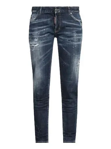 Dsquared2 Jeans With Leather Trims - Blue
