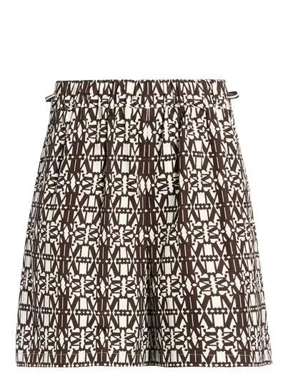 Max Mara Logo-print Poplin Shorts - Brown
