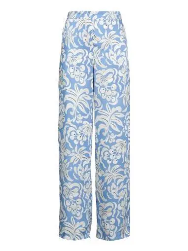 Malìparmi Straight-leg Floral-print Twill Pants - Blue