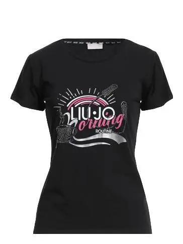 Liu Jo Printed T-shirt With Crystal Detailing - Black