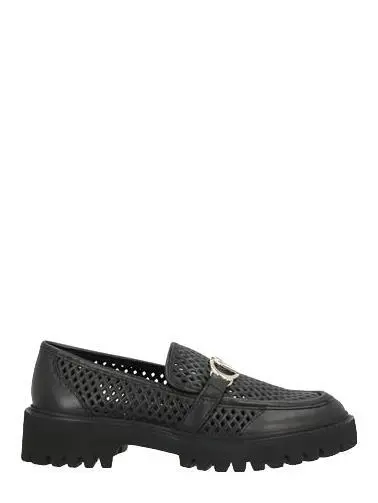 LIU •JO Leather Loafers - Black