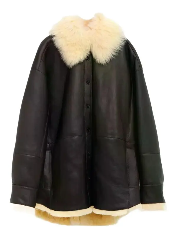 Acne Studios Fur Collar Jacket - Brown