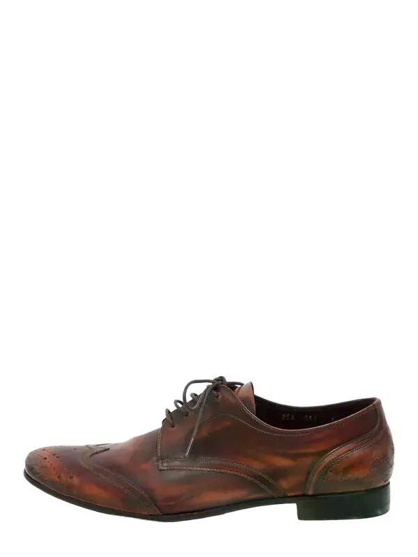 Prada Leather Oxford Shoes - Brown