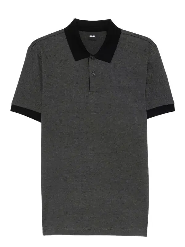 BOSS Half-button Polo Shirt - Grey
