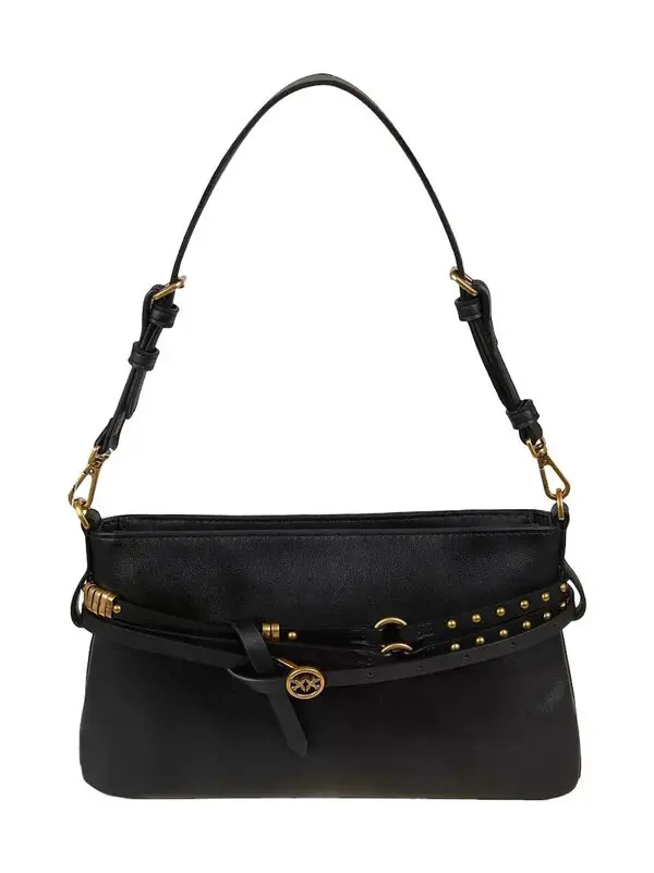 Pinko Logo-detail Shoulder Bag - Black