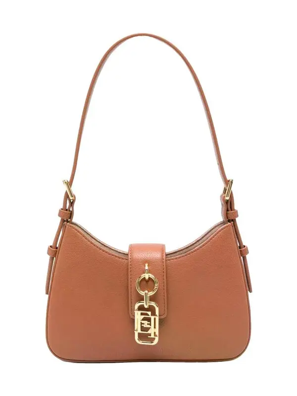 Elisabetta Franchi Logo Charm Tote - Brown
