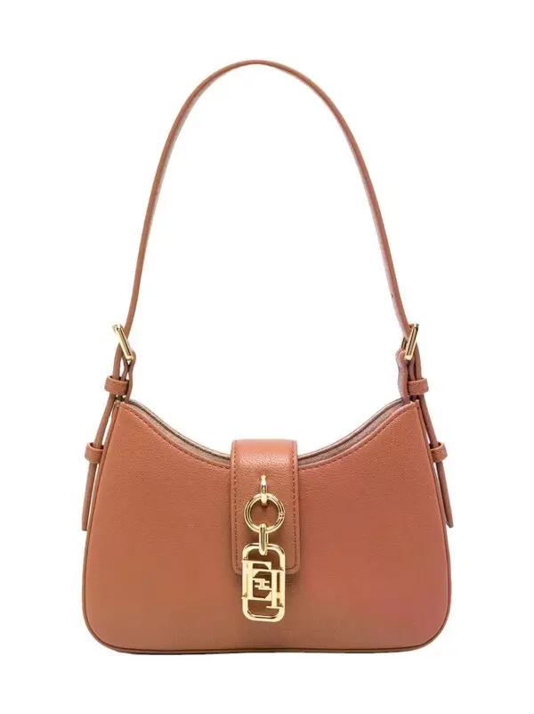 Elisabetta Franchi Logo-charm Shoulder Bag - Brown