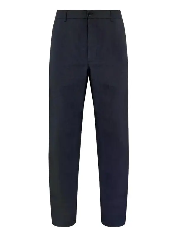 Moncler Technical Logo-patch Linen Trousers - Blue