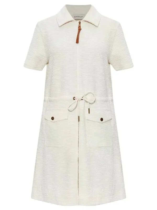 Moncler Bouclé Mini Dress - Neutrals