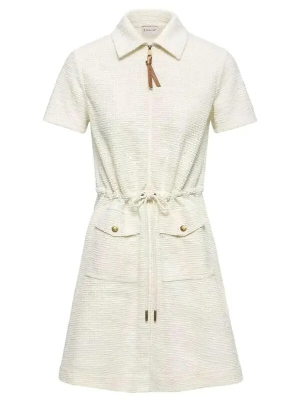 Moncler Bouclé Mini Dress - Neutrals