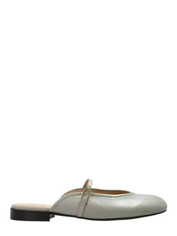 Furla Etoile Leather Mules With Strap Detail - Grey
