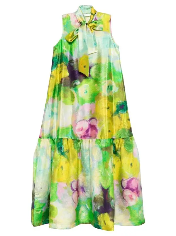 PSOPHIA Floral Tie Maxi Dress - Green