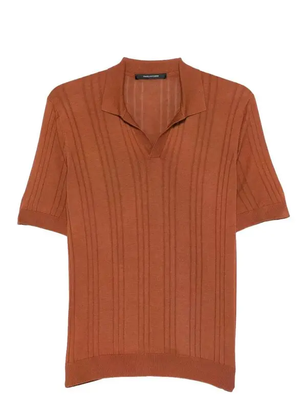 Tagliatore Darnel Ribbed T-shirt - Brown