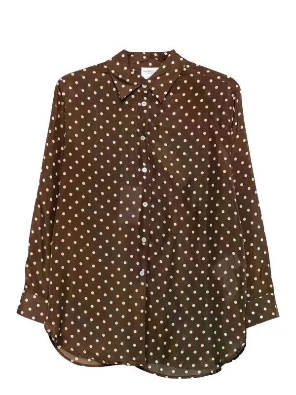 Marella Angio Polka Dot-pattern Shirt - Brown