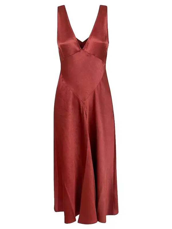 Polo Ralph Lauren V-neck Midi Dress - Red