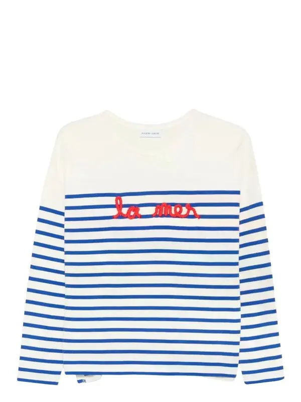 Maison Labiche La Mar Embroidered Top - Neutrals
