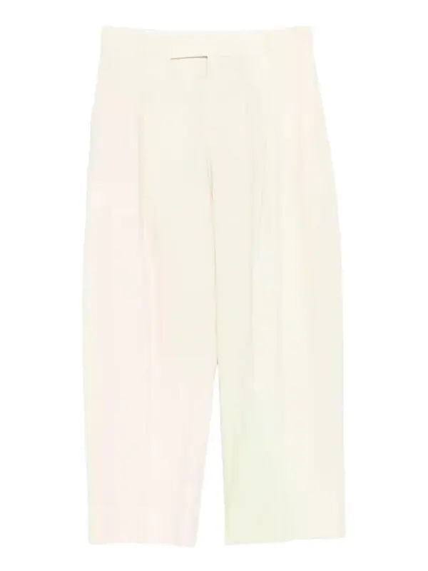 Studio Nicholson Pleated Cropped Trousers - Neutrals
