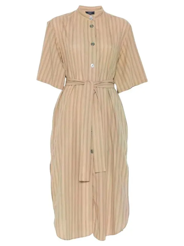 Soeur Izzo Striped Midi Dress - Neutrals