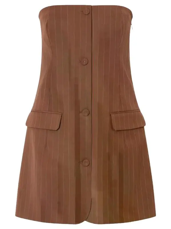 JEAN PAUL GAULTIER Striped Mini Dress - Brown