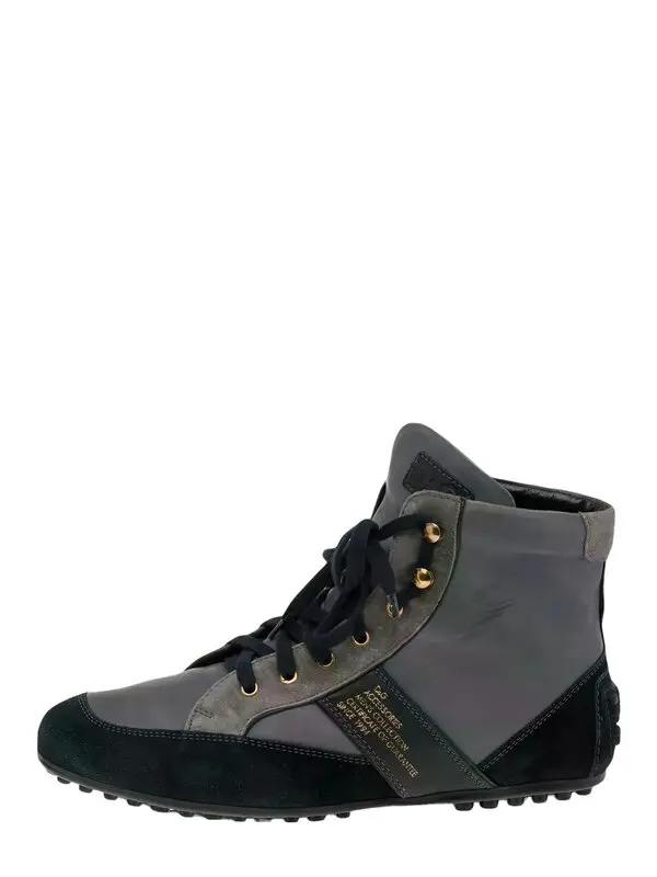 Dolce & Gabbana High-top Leather Sneakers - Grey