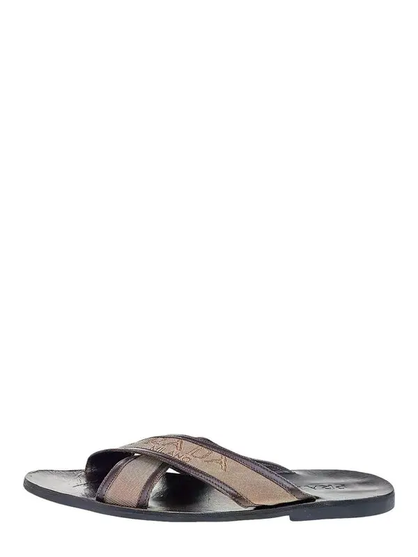 Prada Logo-jacquard Sandals - Brown