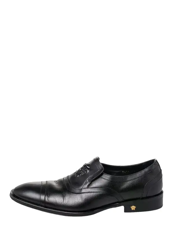 Versace Calf Leather Loafers - Black