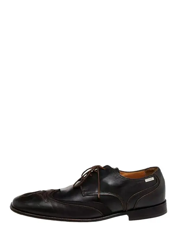 Versace Leather Derby Shoes - Brown