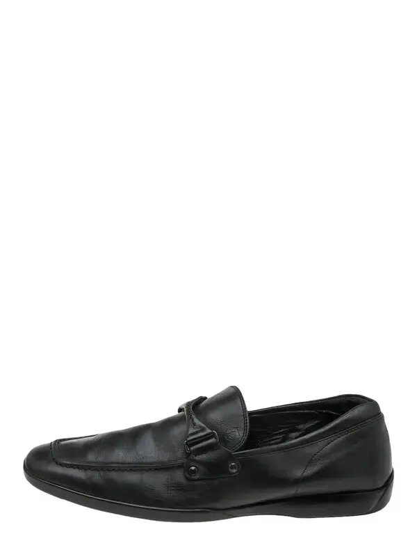 TOD'S Leather Loafers With Decorative Buckle - Black