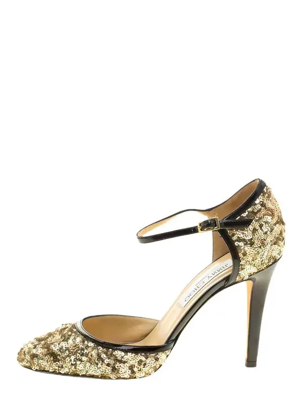 JIMMY CHOO 95mm Tessa Sequinned Pumps - Gold