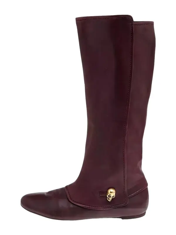 Alexander McQueen Skull-embellished Knee-high Boots - Brown