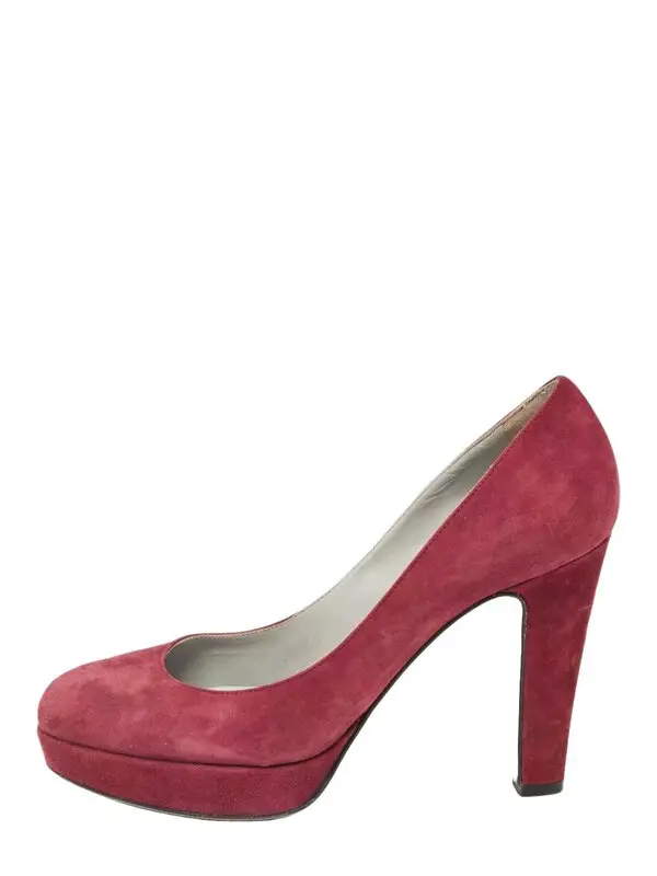 SERGIO ROSSI 115mm Suede Platform Pumps - Red