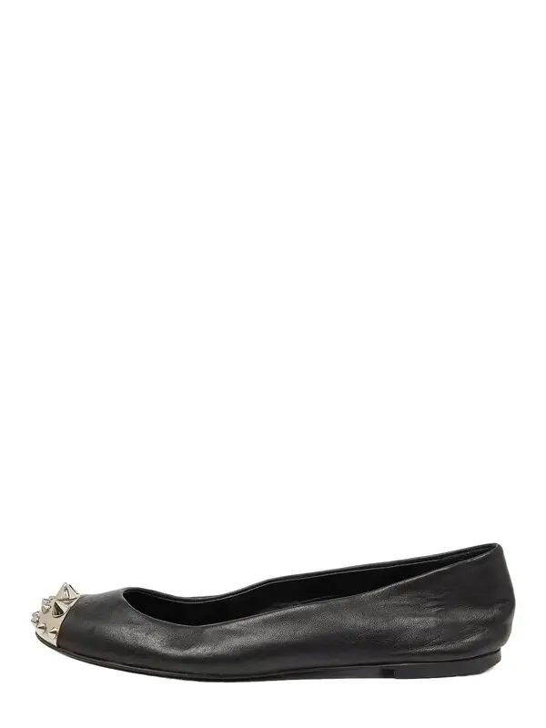 GIUSEPPE ZANOTTI Leather Studded Ballerina Flats - Black