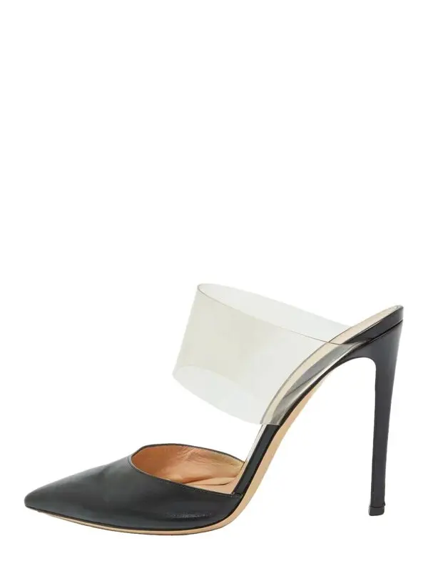 GIANVITO ROSSI Leather Pointed Toe 115mm Stiletto Mules - Black