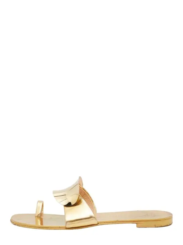 GIUSEPPE ZANOTTI Toe-strap Metallic Sandals - Gold
