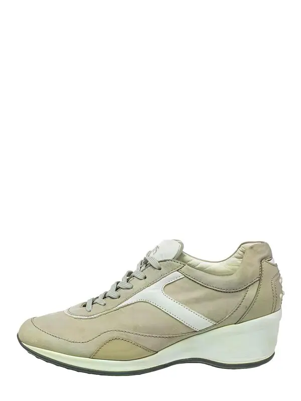 TOD'S Lace-up Wedge Heel Sneakers - Grey