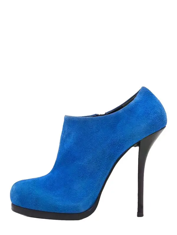 Balenciaga Suede 125mm Stiletto Heel Ankle Boots - Blue