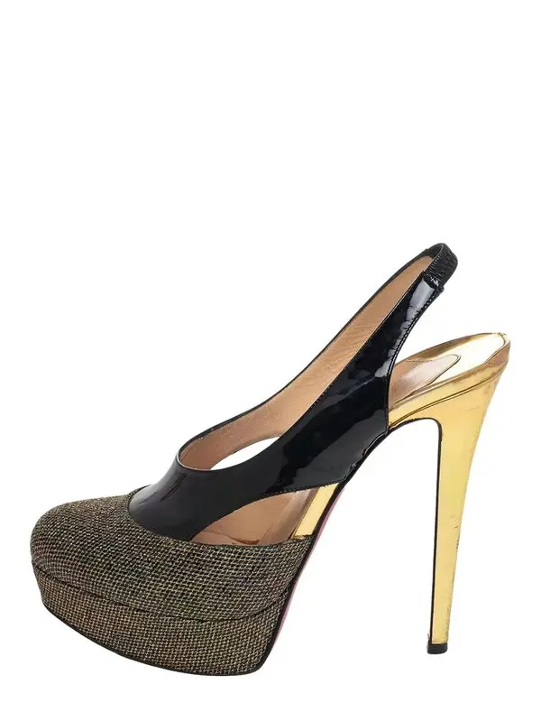 CHRISTIAN LOUBOUTIN 130mm Paneled Slingback Pumps - Black