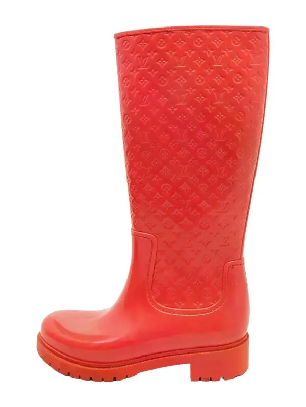 LOUIS VUITTON Monogram Rubber Boots - Orange