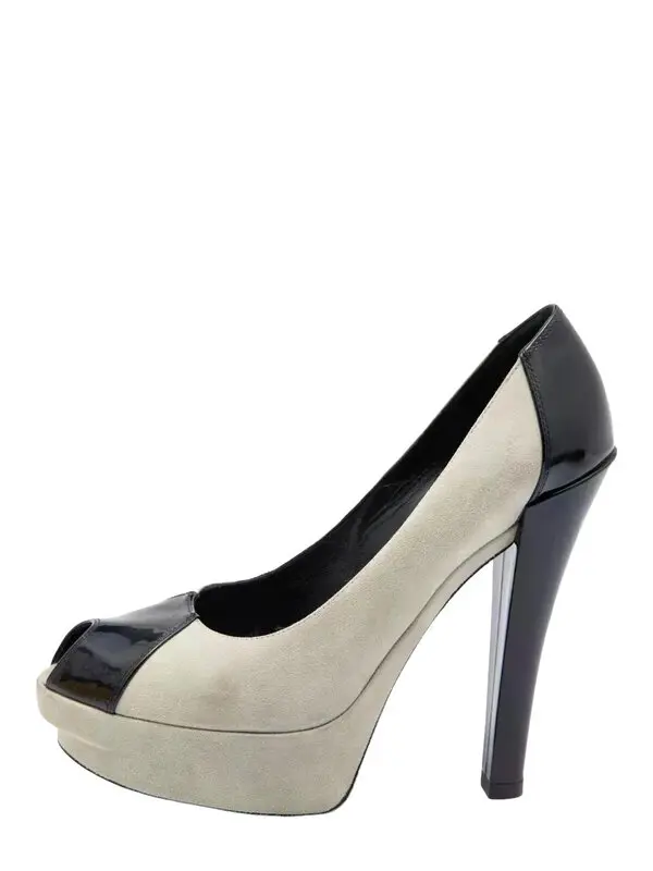 LOUIS VUITTON Peep-toe Platform Pumps - Grey