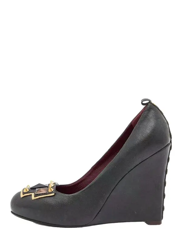 Marc Jacobs Embellished Wedge Pumps - Black