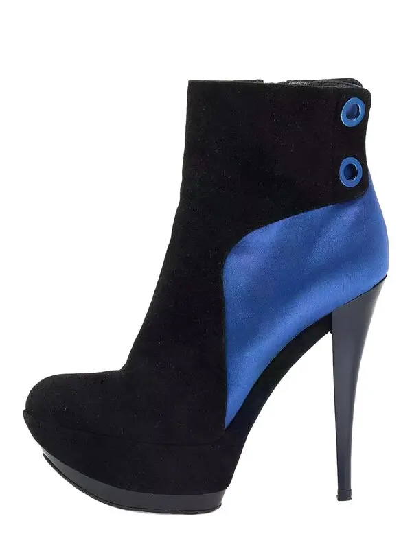 Casadei Satin-panelled Stiletto Boots - Black