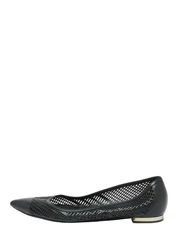 Burberry Perforated Pointed-toe Ballet Flats - Black