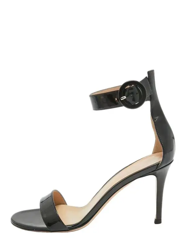 GIANVITO ROSSI Pre-owned 90mm Portofino Patent-leather Ankle-strap Sandals - Black