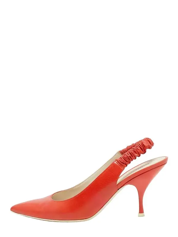 Bottega Veneta 90mm Leather Slingback Pumps - Orange